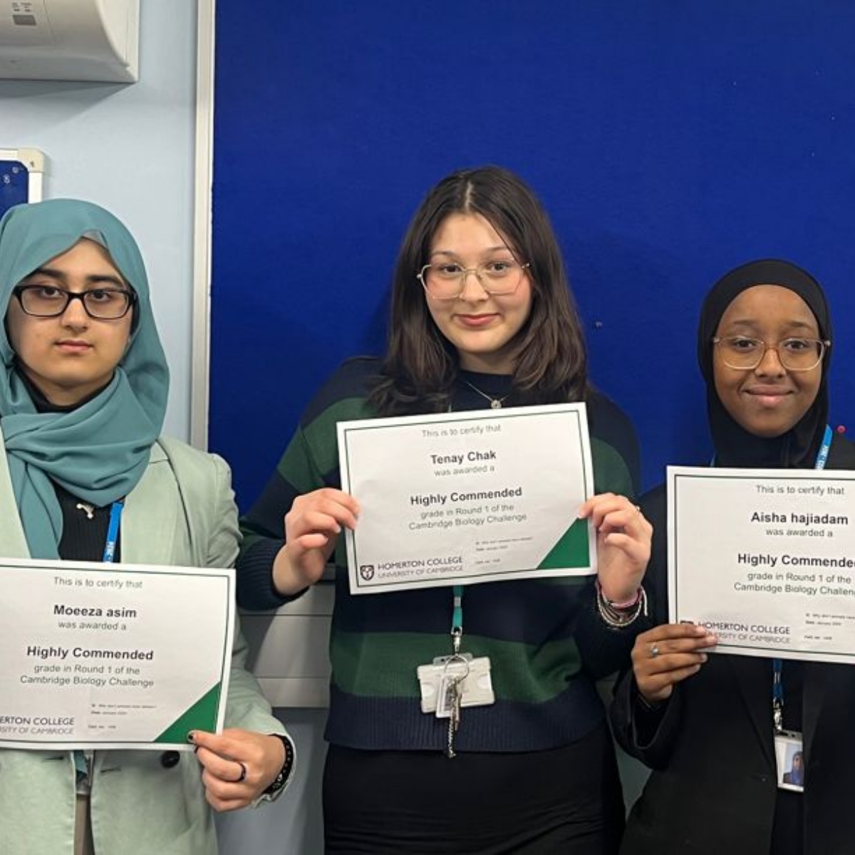 Heston Community School - Tenay, Aisha and Moeeza excel in Cambridge ...